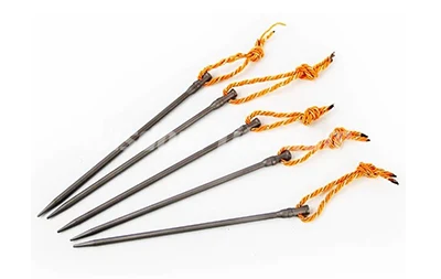 What are the different types of titanium tent stakes available?